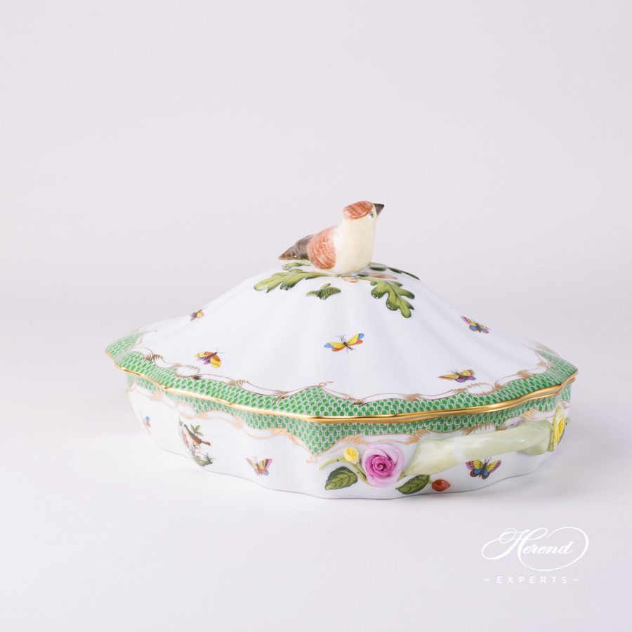 Rothschild Bird Green Fish Scale – Vegetable Dish | Herend Austria